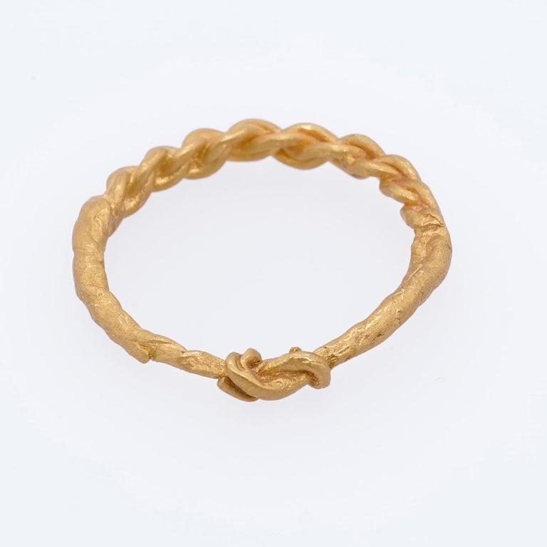 Men's or Women's Rope Ring in 24kt Solid Gold For Sale at 1stDibs