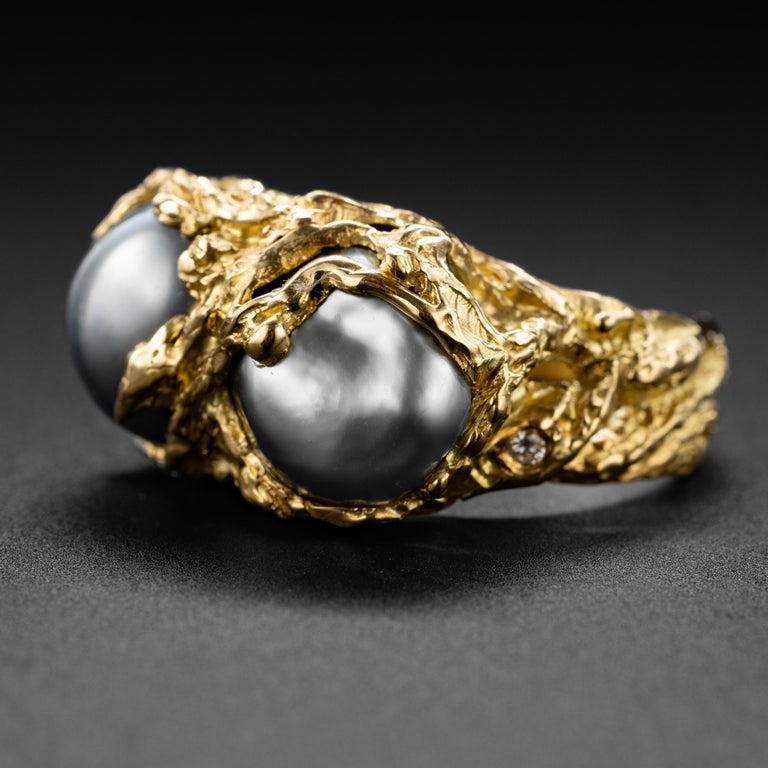 Men's Pearl Ring Bespoke South Sea Pearl and Gold at 1stDibs | men's ...