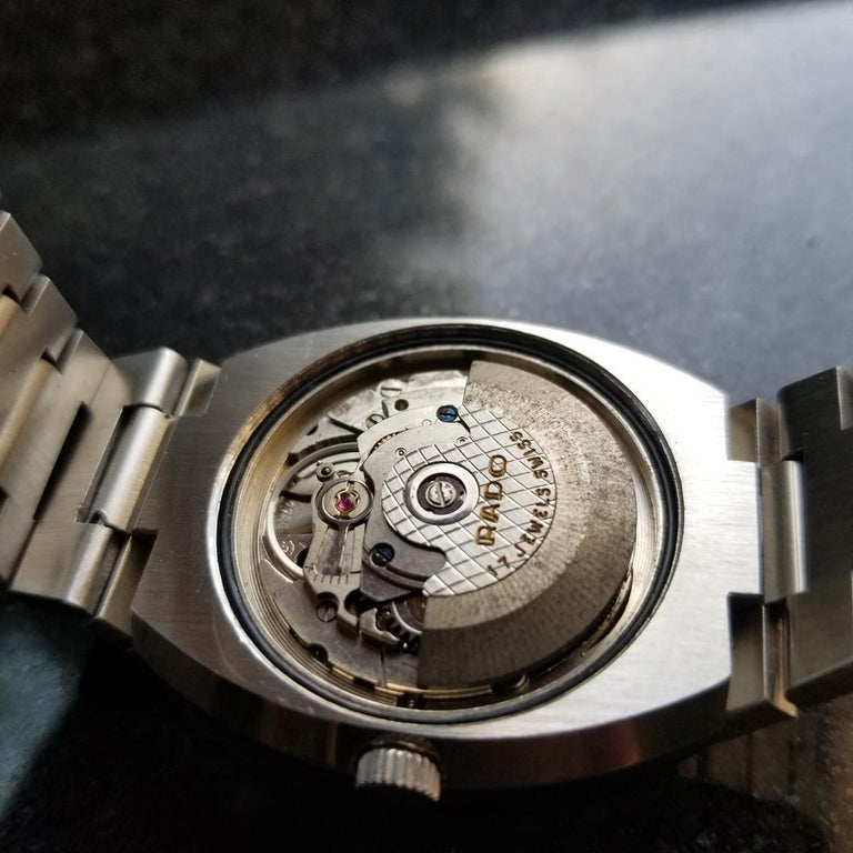 Mens Rado Purple Horse Day Date Automatic Blue Dial 1970s Swiss Vintage ...