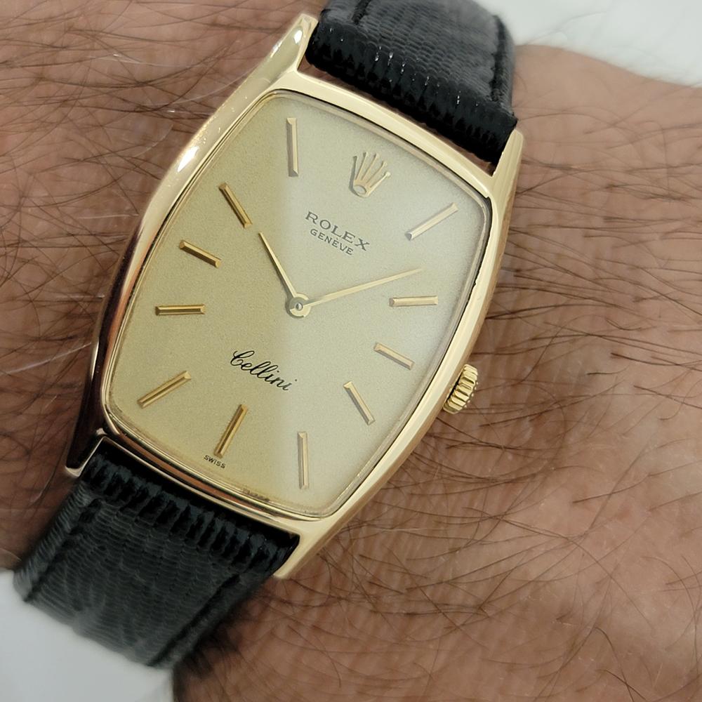 Mens Rolex Cellini Geneve Ref 3807 18k Solid Gold Manual Wind 1970s ...