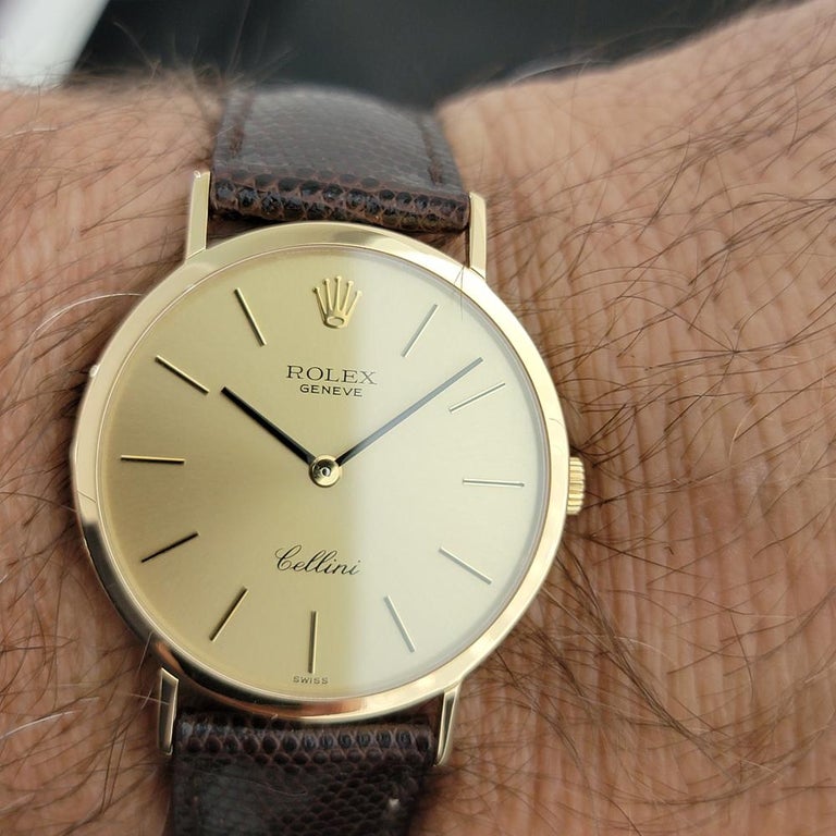 Mens Rolex Cellini Ref 4112 18k Gold Manual Wind 1970s Swiss Vintage ...