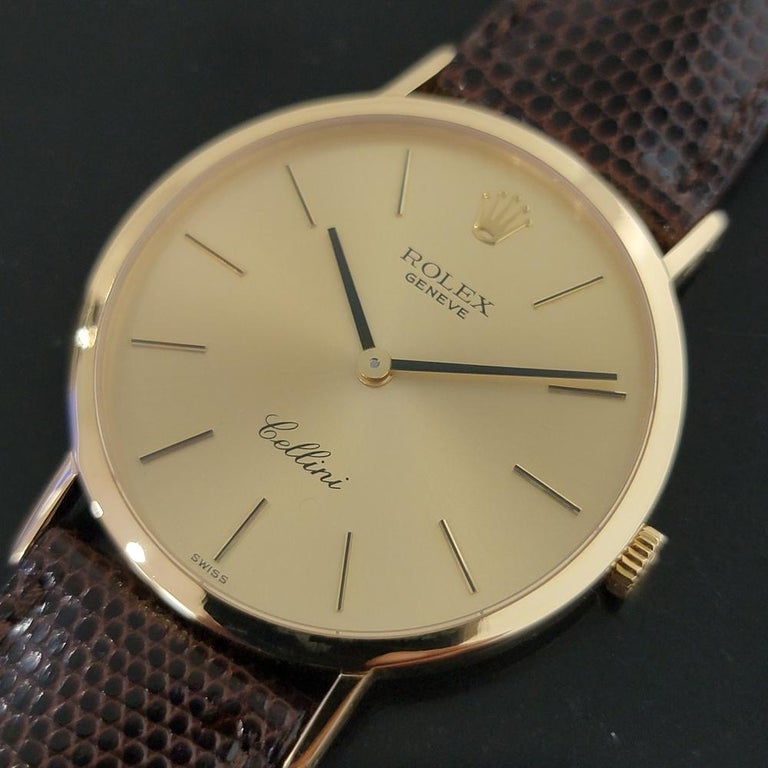 Mens Rolex Cellini Ref 4112 18k Gold Manual Wind 1970s Swiss Vintage ...