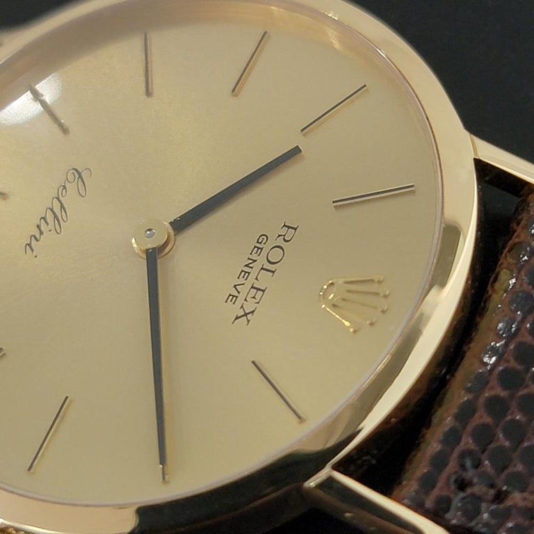 Mens Rolex Cellini Ref 4112 18k Gold Manual Wind 1970s Swiss Vintage ...