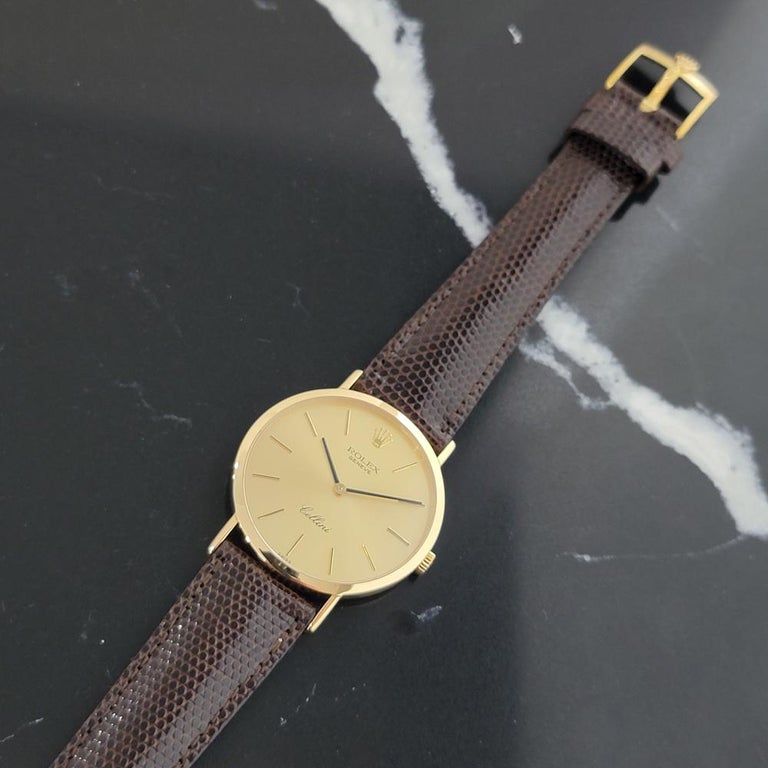 Mens Rolex Cellini Ref 4112 18k Gold Manual Wind 1970s Swiss Vintage ...