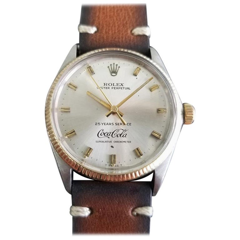 Mens Rolex Oyster 1005 14k Gold and SS Automatic Coca Cola Dial, c ...