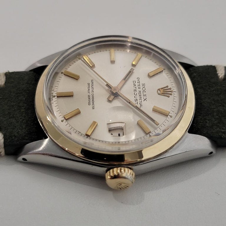 Mens Rolex Oyster Datejust 1600 14k Gold Ss Automatic 1960s Swiss RA325G For Sale at 1stDibs