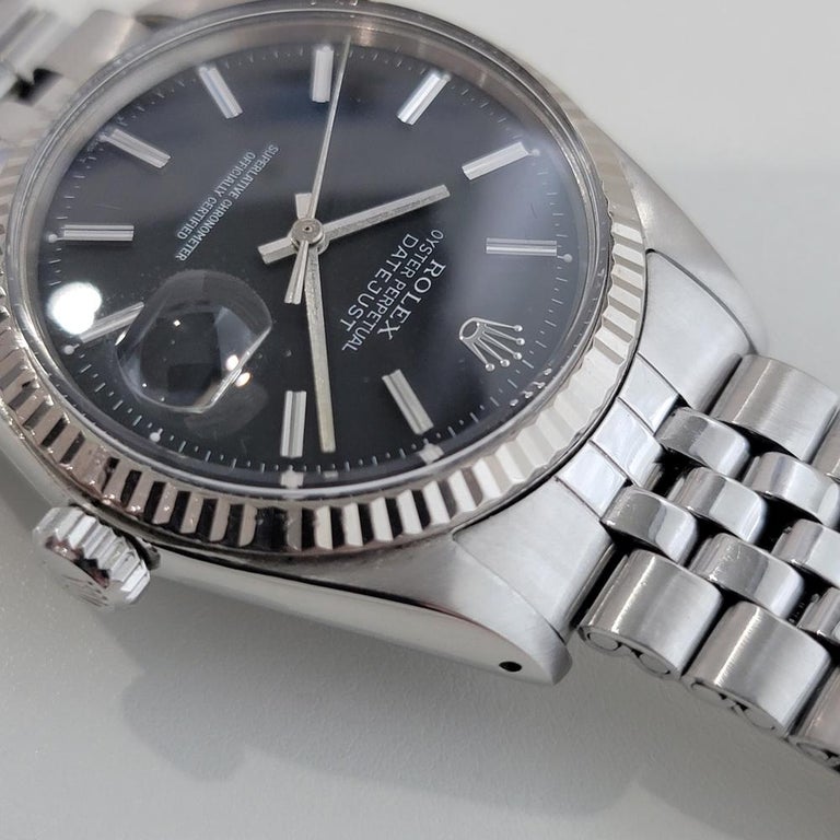 Mens Rolex Oyster Datejust Ref 1601 18k White Gold SS Automatic 1970s ...
