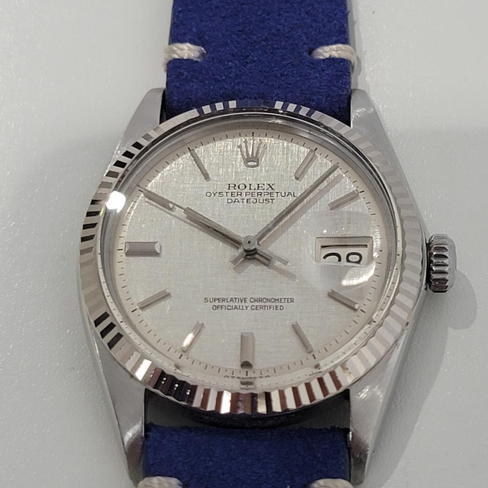 Mens Rolex Oyster Datejust Ref 1601 Automatic Linen Dial 1970s Swiss ...