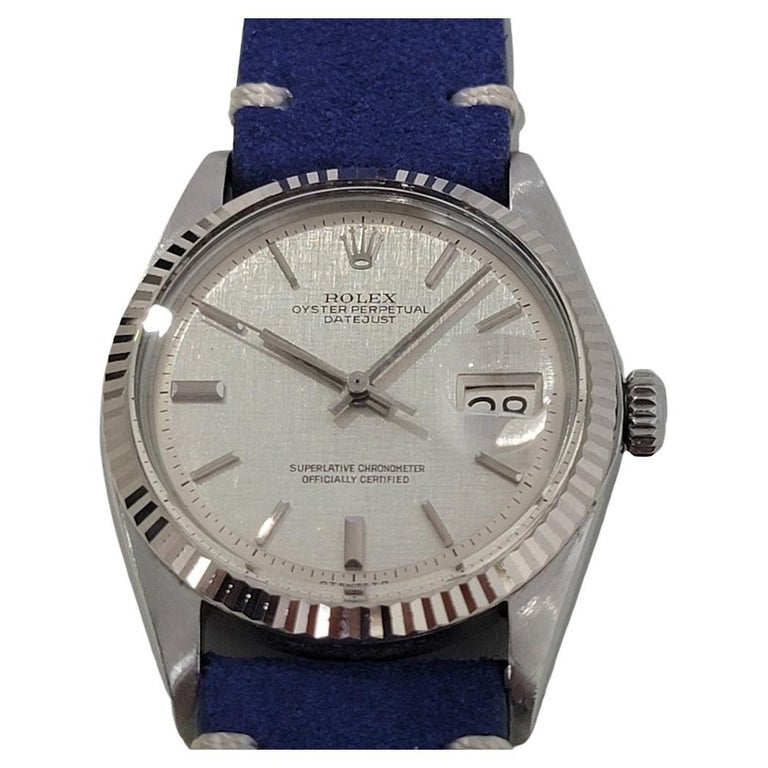 Mens Rolex Oyster Datejust Ref 1601 36mm Automatic Linen Dial 1970s ...