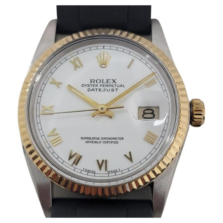 Mens Rolex Oyster Datejust Ref 16013 18k Gold SS 36mm Automatic 1980s NA104