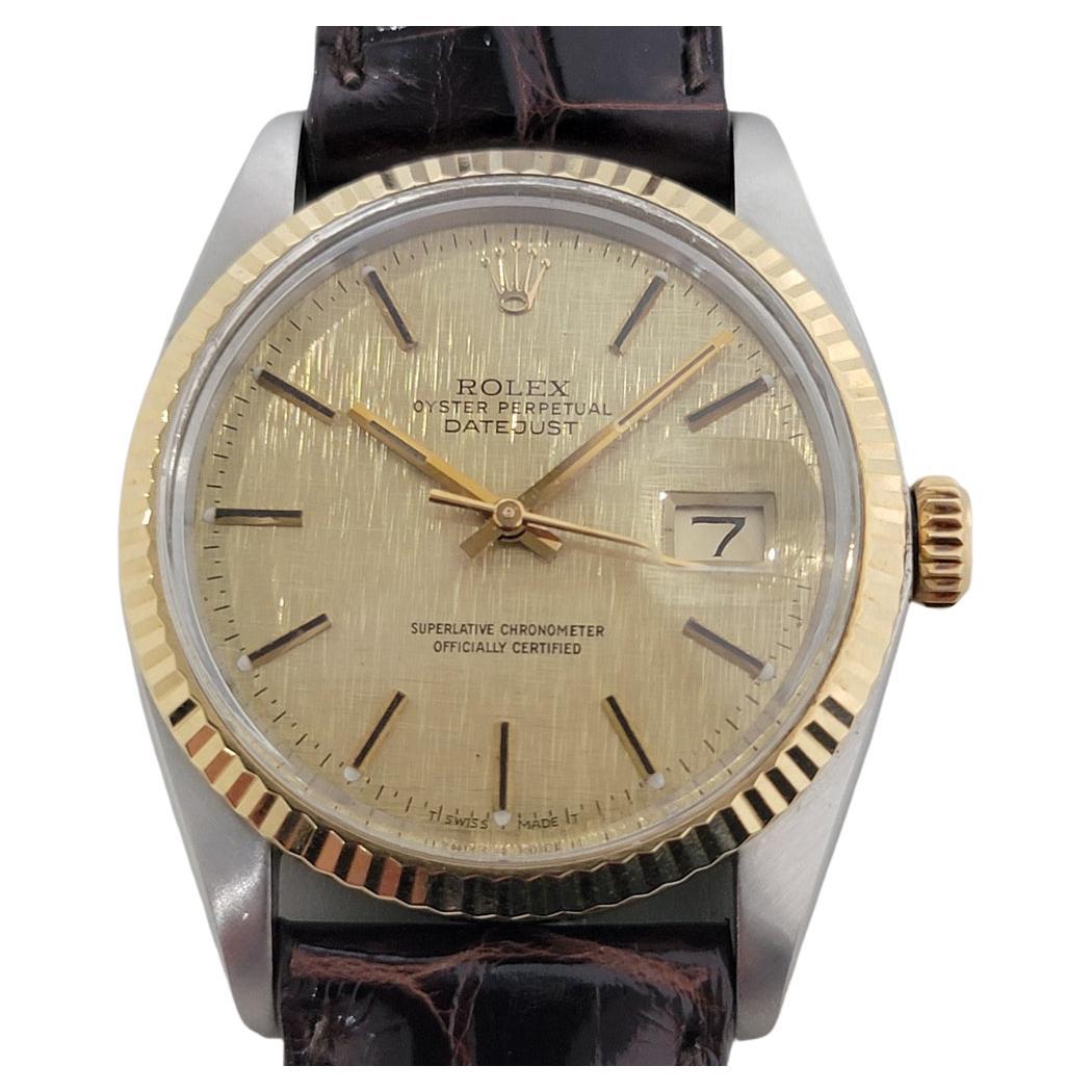 Mens Rolex Oyster Datejust Ref 16013 36mm 18k SS Automatic 1980s Swiss ...