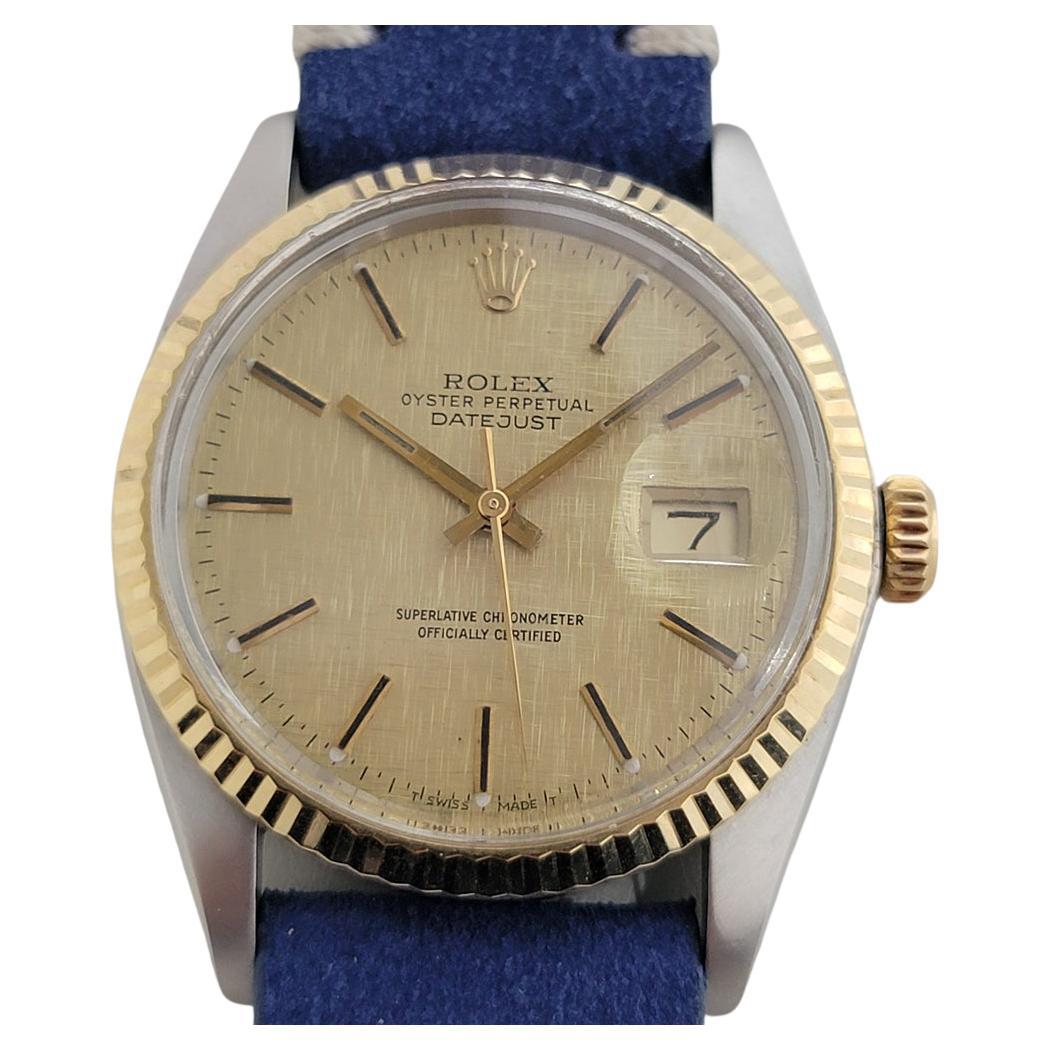 Mens Rolex Oyster Datejust Ref 16013 36mm 18k SS Automatic 1980s Swiss ...