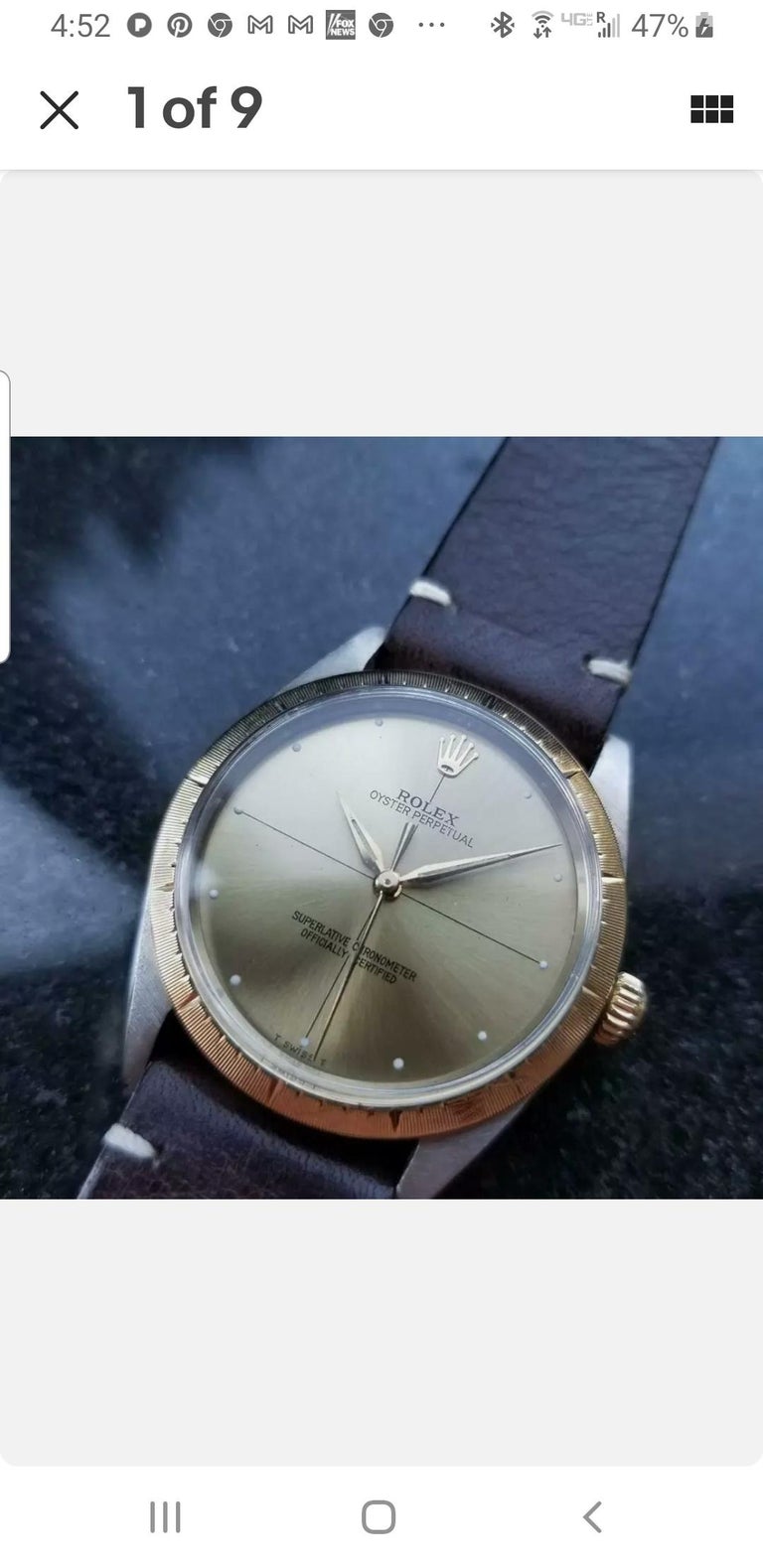 Mens Rolex Oyster Perpetual 1008 "Zephyr" 34mm 18K and SS Automatic, c ...