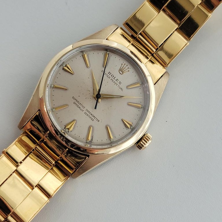 Mens Rolex Oyster Perpetual 1014 Automatic Gold Capped 1960s w Paper ...