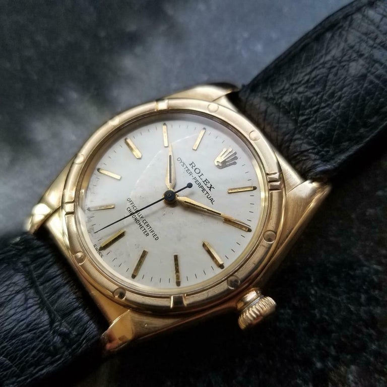 Men's Rolex Oyster Perpetual 18K Gold Bubble Back Automatic Ref.3372 1940s LV932 For Sale at ...