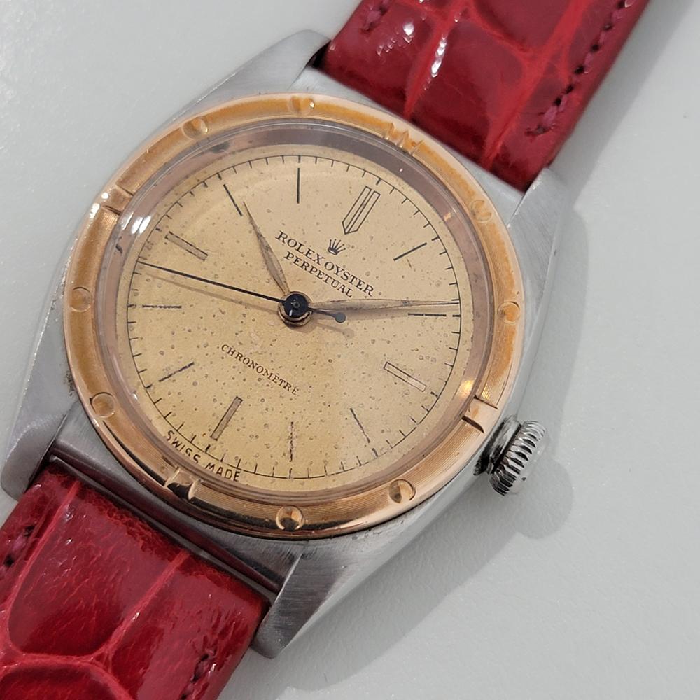 Men's Rolex Oyster Perpetual 2940 18k Rose Gold SS Automatic 1940s RA8R ...