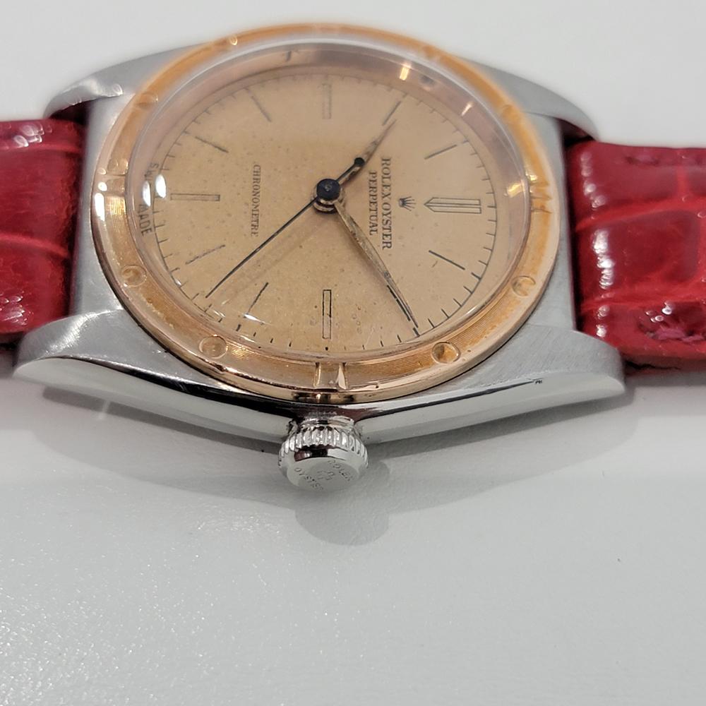 Men's Rolex Oyster Perpetual 2940 18k Rose Gold SS Automatic 1940s RA8R ...