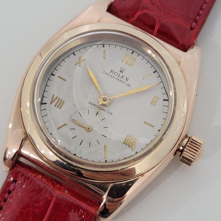 Mens Rolex Oyster Perpetual 3131 14k Rose Gold Automatic 1940s RJC167R ...