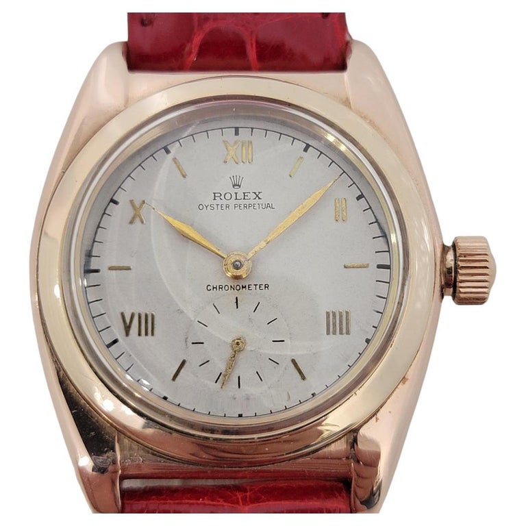 Mens Rolex Oyster Perpetual 3131 14k Rose Gold Automatic 1940s RJC167R ...