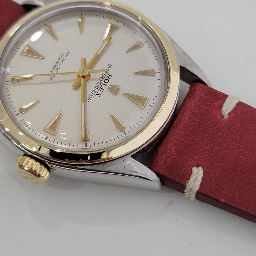 Mens Rolex Oyster Perpetual 6085 14k SS Bubbleback Automatic 1950s ...