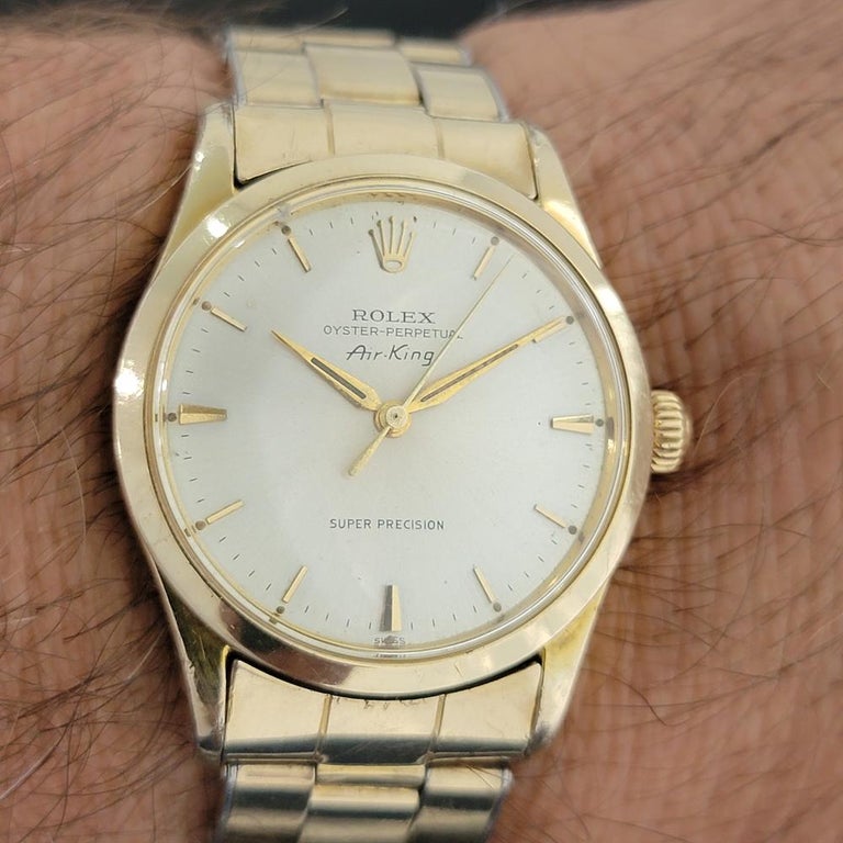 Mens Rolex Oyster Perpetual Air King 5506 Gold-Capped Automatic 1960s ...