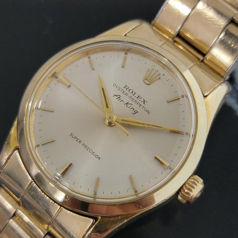 Mens Rolex Oyster Perpetual Air King 5506 Gold-Capped Automatic 1960s ...