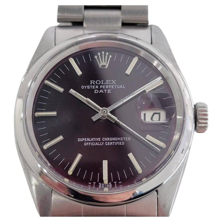 Mens Rolex Oyster Perpetual Date 1501 Custom Burgundy Automatic 1960s ...