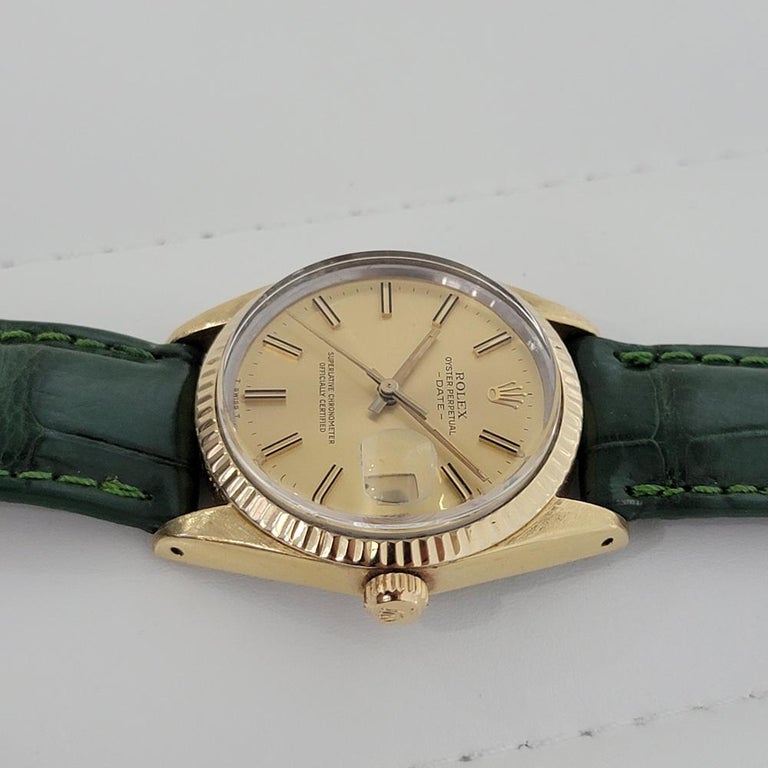 Mens Rolex Oyster Perpetual Date 15505 Gold-Capped Automatic 1980s ...