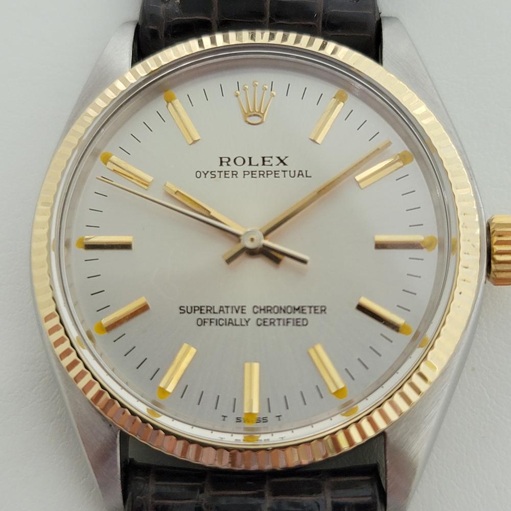 Mens Rolex Oyster Perpetual Ref 1005 14k Gold SS 1970s w Paper ...