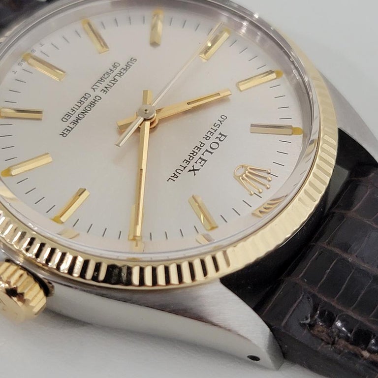 Mens Rolex Oyster Perpetual Ref 1005 14k Gold SS Automatic 1970s w ...