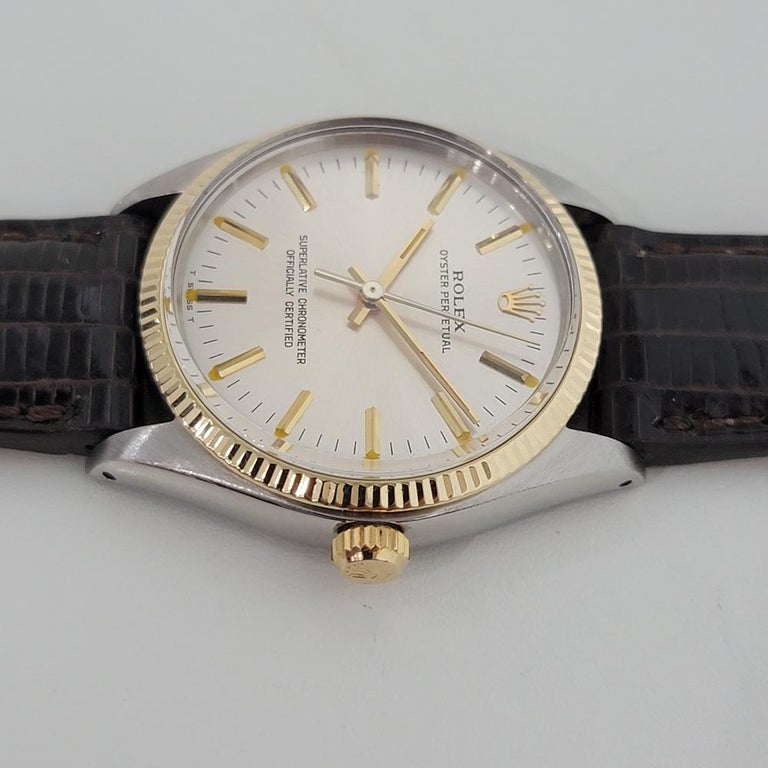 Mens Rolex Oyster Perpetual Ref 1005 14k Gold SS Automatic 1970s w ...