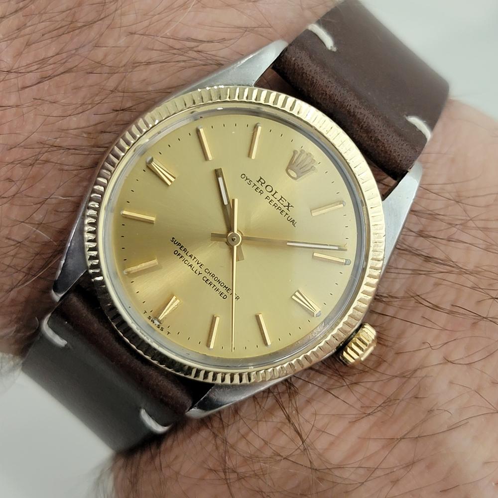 Mens Rolex Oyster Perpetual Ref 1005 18k Gold SS Automatic 1960s Swiss ...