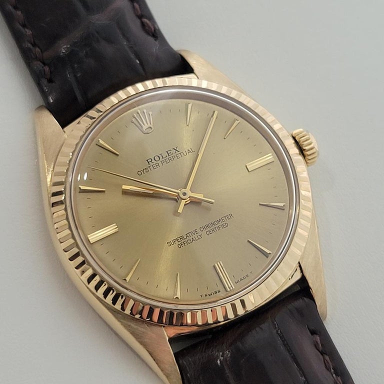 Mens Rolex Oyster Perpetual Ref 1013 18k Gold Automatic 1960s Vintage ...