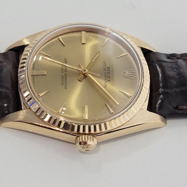 Mens Rolex Oyster Perpetual Ref 1013 18k Gold Automatic 1960s Vintage ...
