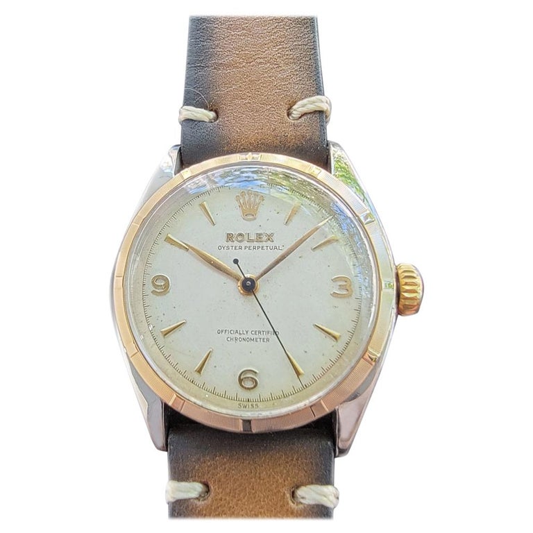 Mens Rolex Oyster Perpetual Ref 6085 14k Gold and SS Automatic 1950s ...