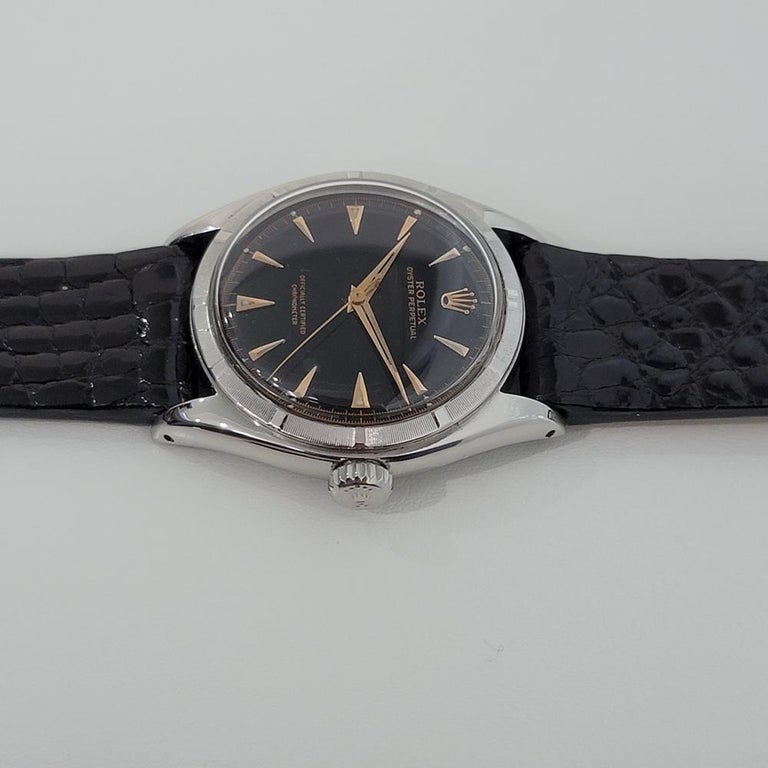 Mens Rolex Oyster Perpetual Ref 6085 Bubbleback Automatic 1950s Swiss ...