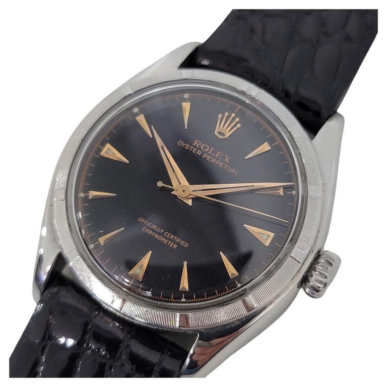 Mens Rolex Oyster Perpetual Ref 6085 Bubbleback Automatic 1950s Swiss ...