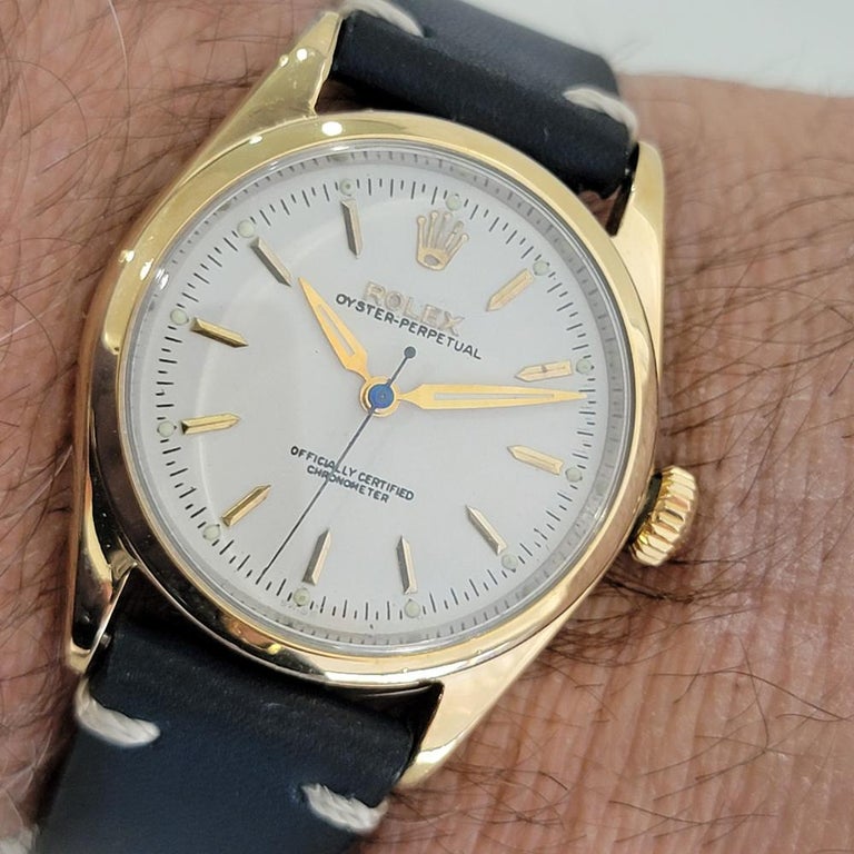 Mens Rolex Oyster Perpetual Ref 6634 1950s Gold Capped Automatic RA141 For Sale at 1stDibs