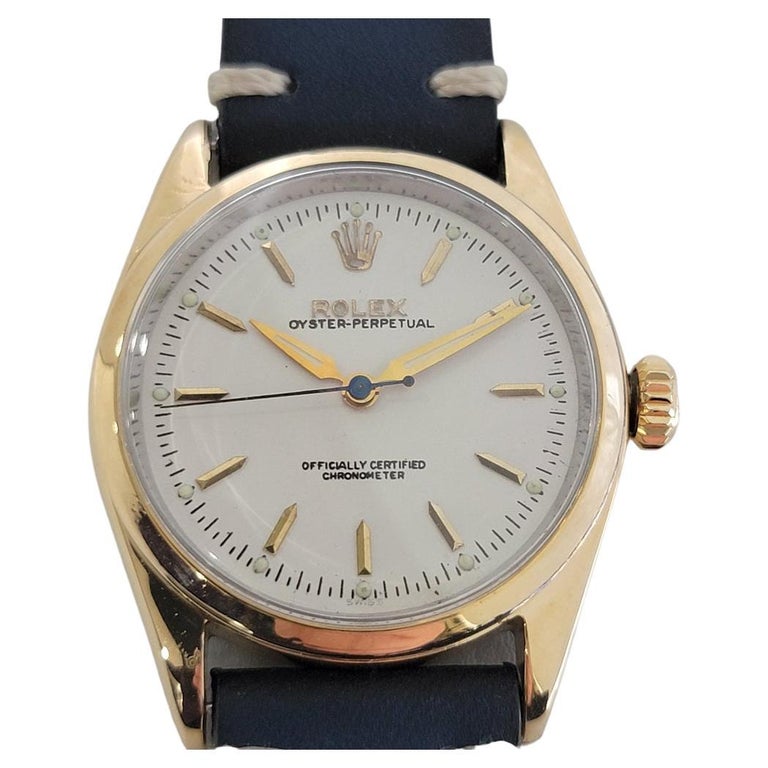 Mens Rolex Oyster Perpetual Ref 6634 1950s Gold Capped Automatic RA141 For Sale at 1stDibs