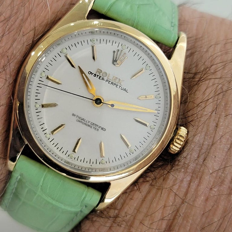 Mens Rolex Oyster Perpetual Ref 6634 Gold Capped Automatic 1950s RA141G For Sale at 1stDibs