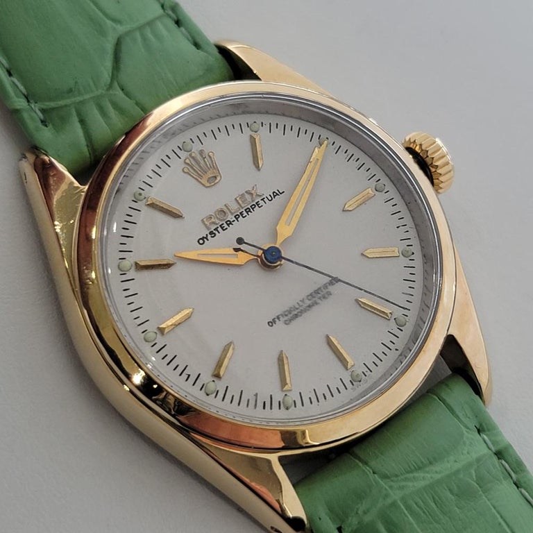Mens Rolex Oyster Perpetual Ref 6634 Gold Capped Automatic 1950s RA141G For Sale at 1stDibs