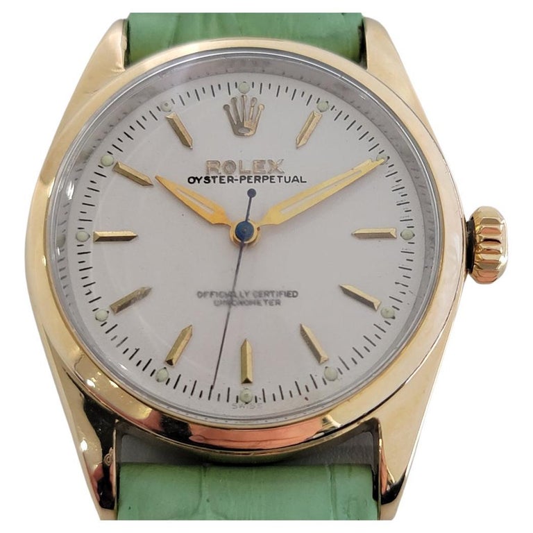 Mens Rolex Oyster Perpetual Ref 6634 Gold Capped Automatic 1950s RA141G For Sale at 1stDibs