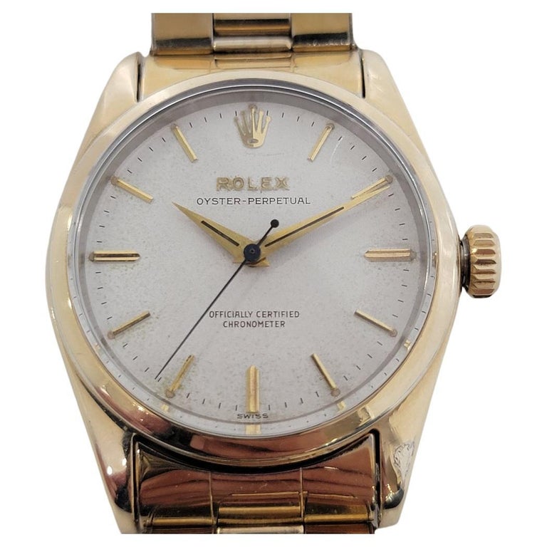 Mens Rolex Oyster Perpetual Ref 6634 Gold Capped Automatic 1950s RA237G For Sale at 1stDibs