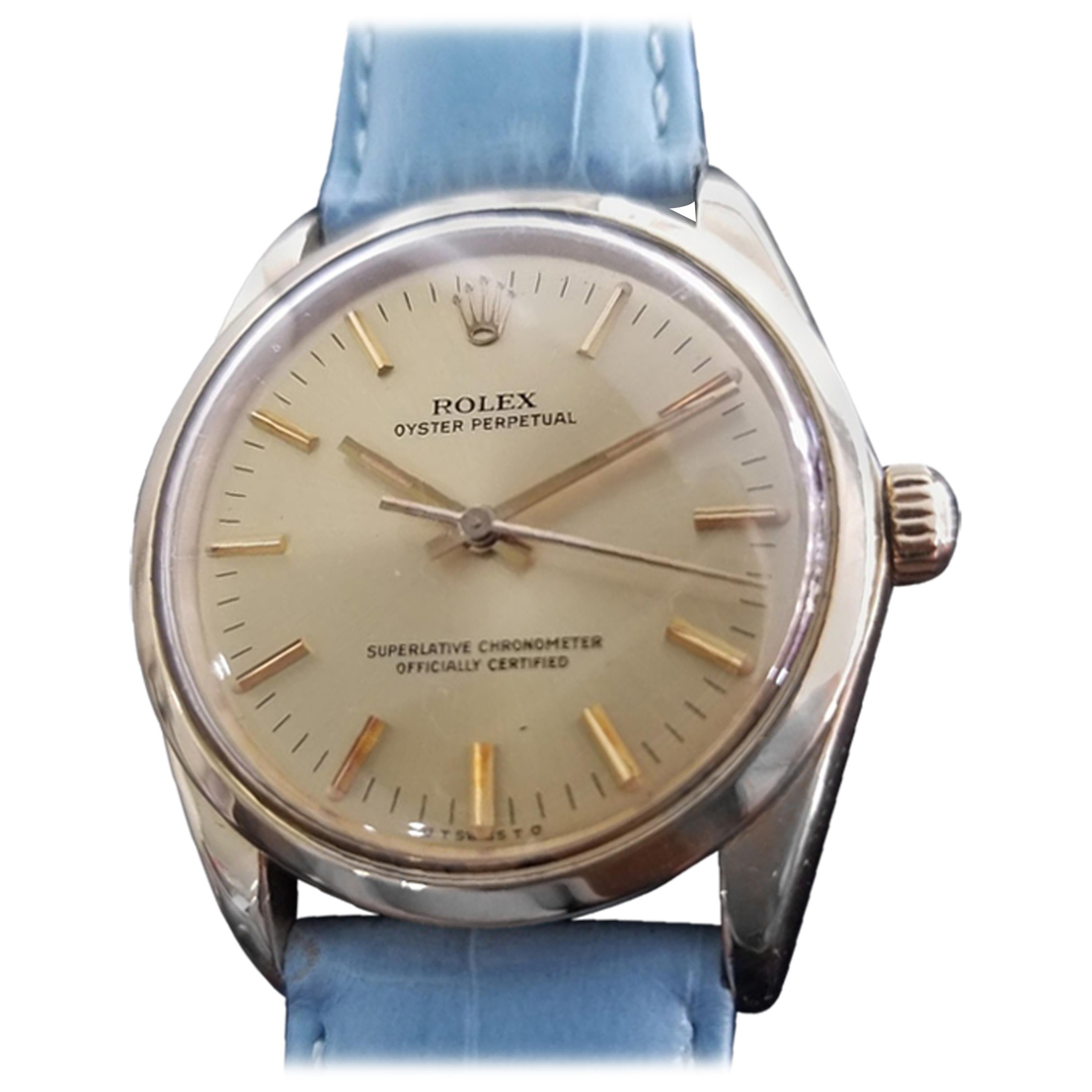 Rolex Yellow Gold Oyster Perpetual Square Bubble Back Wristwatch Ref ...