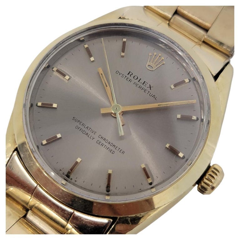 Mens Rolex Oyster Ref 1024 Gold-Capped Automatic 1960s w Box Paper ...