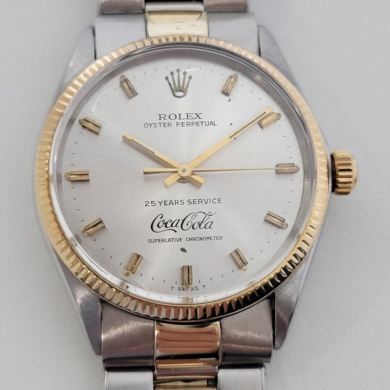 Mens Rolex Oyster 1005 14k Gold SS Automatic Coca Cola Dial 1970s ...