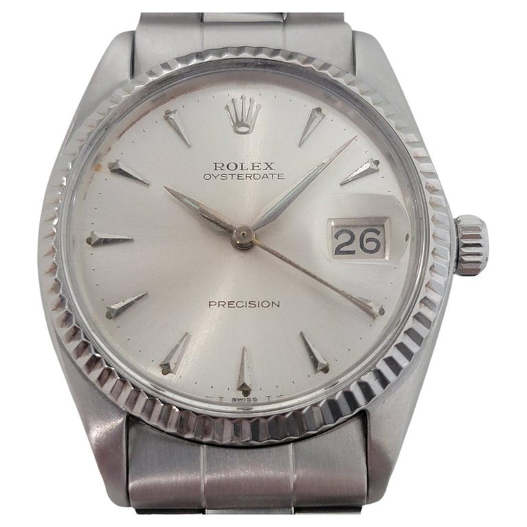 Mens Rolex Oysterdate Precision 6694 18k SS Hand-Wind 1960s Swiss ...
