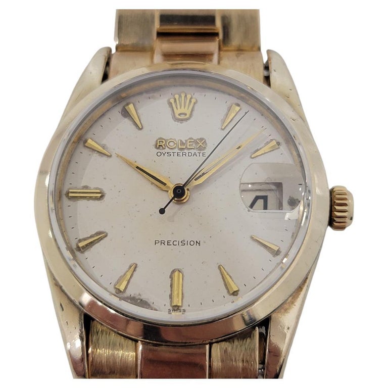 Mens Rolex Oysterdate Precision 6694 Gold-Capped Hand-Wind 1950s ...