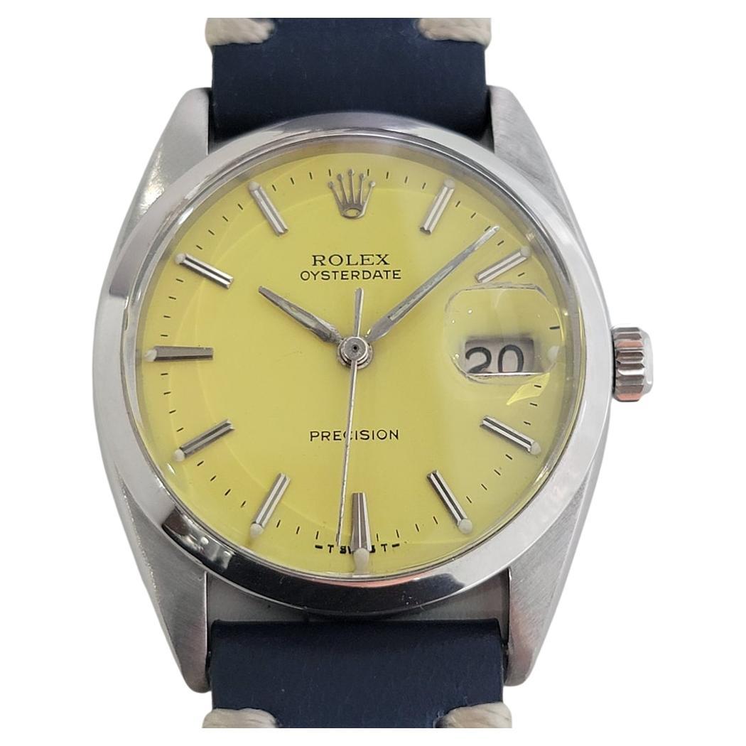 Mens Rolex Oysterdate Precision 6494 34mm Gold-Capped Hand-Wind 1950s ...