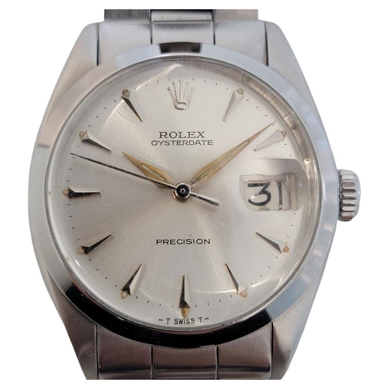 Mens Rolex Oysterdate Precision Ref 6694 34mm Hand-Wind 1960s Vintage ...